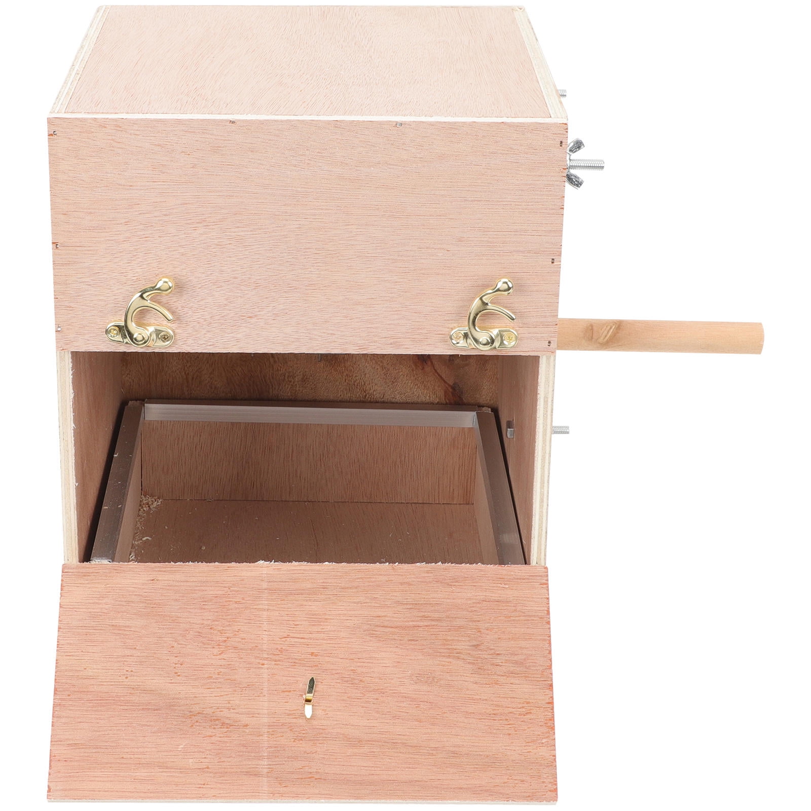 CRAFTHROU Parakeet Nesting Box Khaki Wood Resting Area 1Pack 10.2x7.9x7 ...