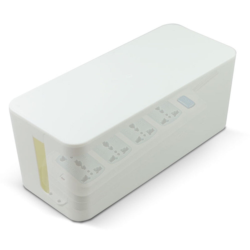 CRAFTHROU Cable Storage Box 1Pcs White Rectangular Plastic Organizer ...