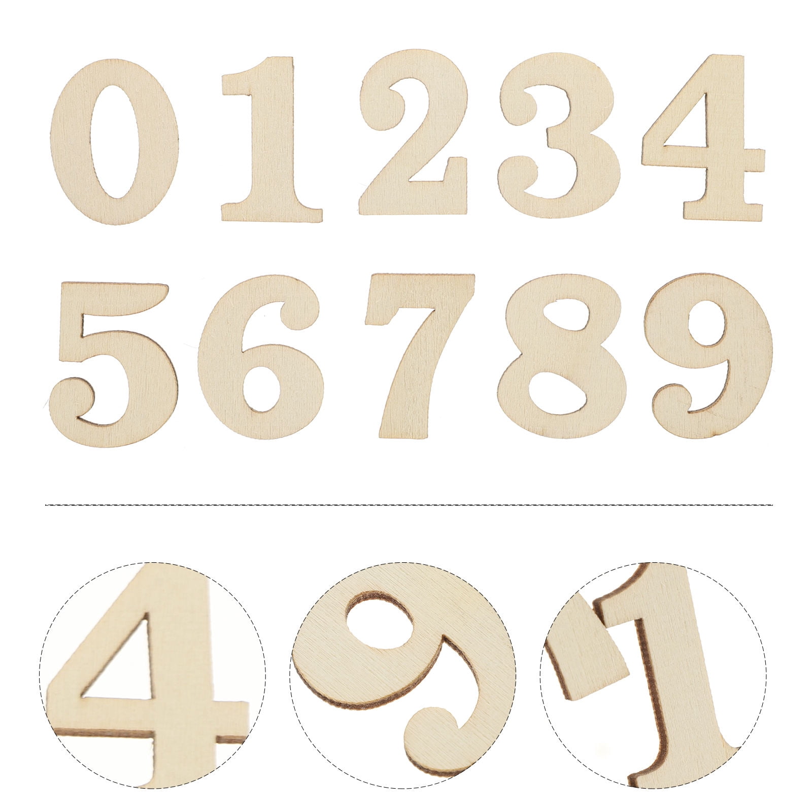 CRAFTHROU Khaki Wooden Numbers for DIY Decoration Practical Clock ...