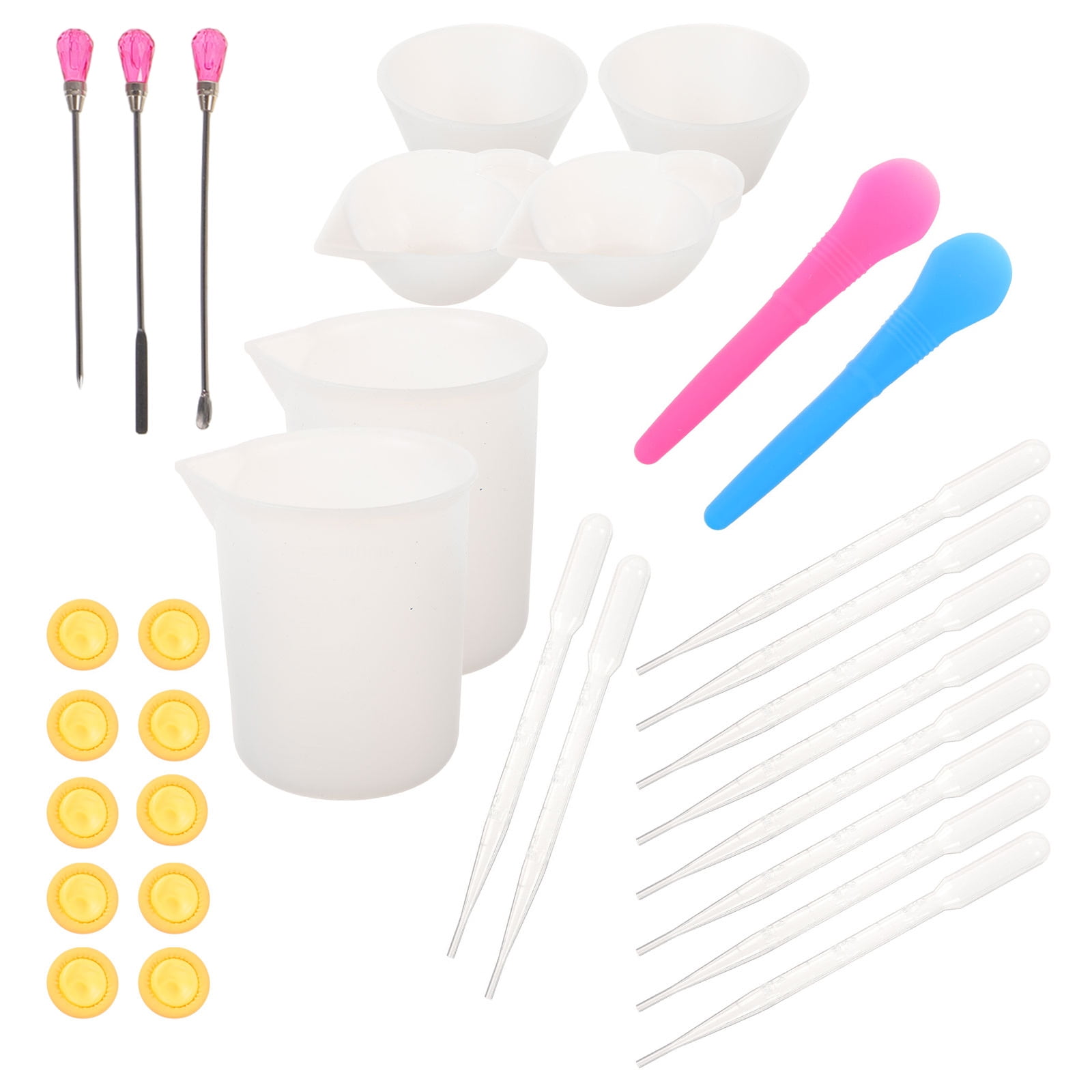 CRAFTHROU Silicone Measuring Cups Kit Assorted Color 1 Set for Resin ...