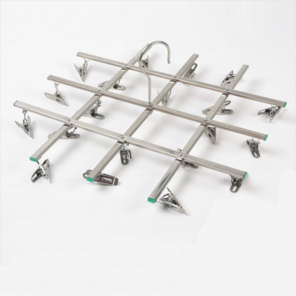 CRAFTHROU Socks Drying Rack with Clips 1Pack Clothes Drying Rack Silver ...