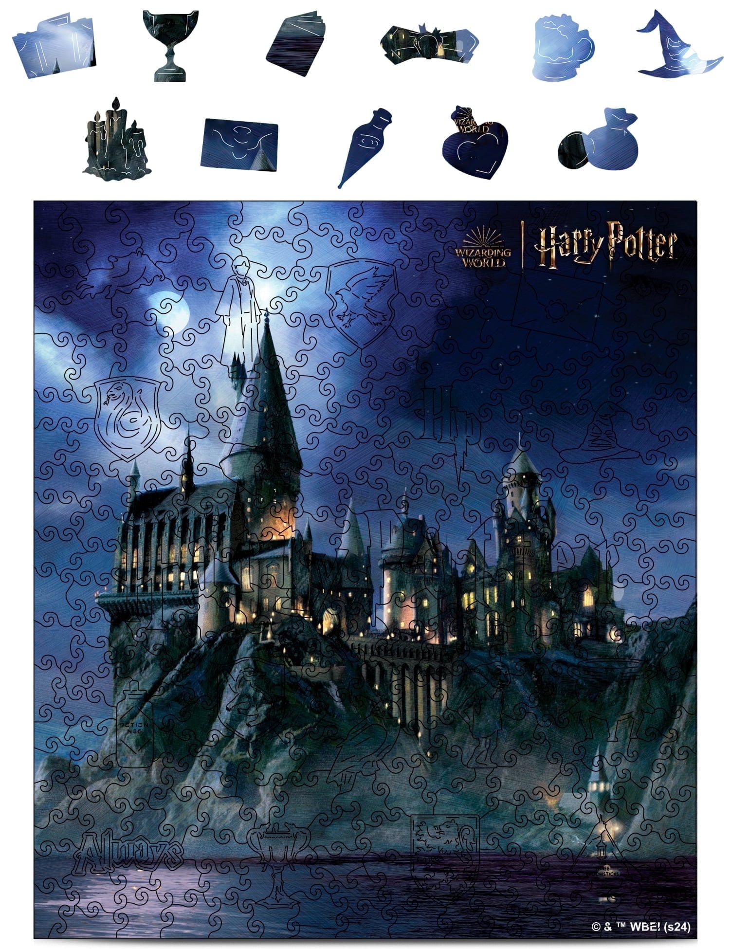 CRAFTHUB Harry Potter Puzzles - Hogwarts Wooden Jigsaw Puzzle for ...