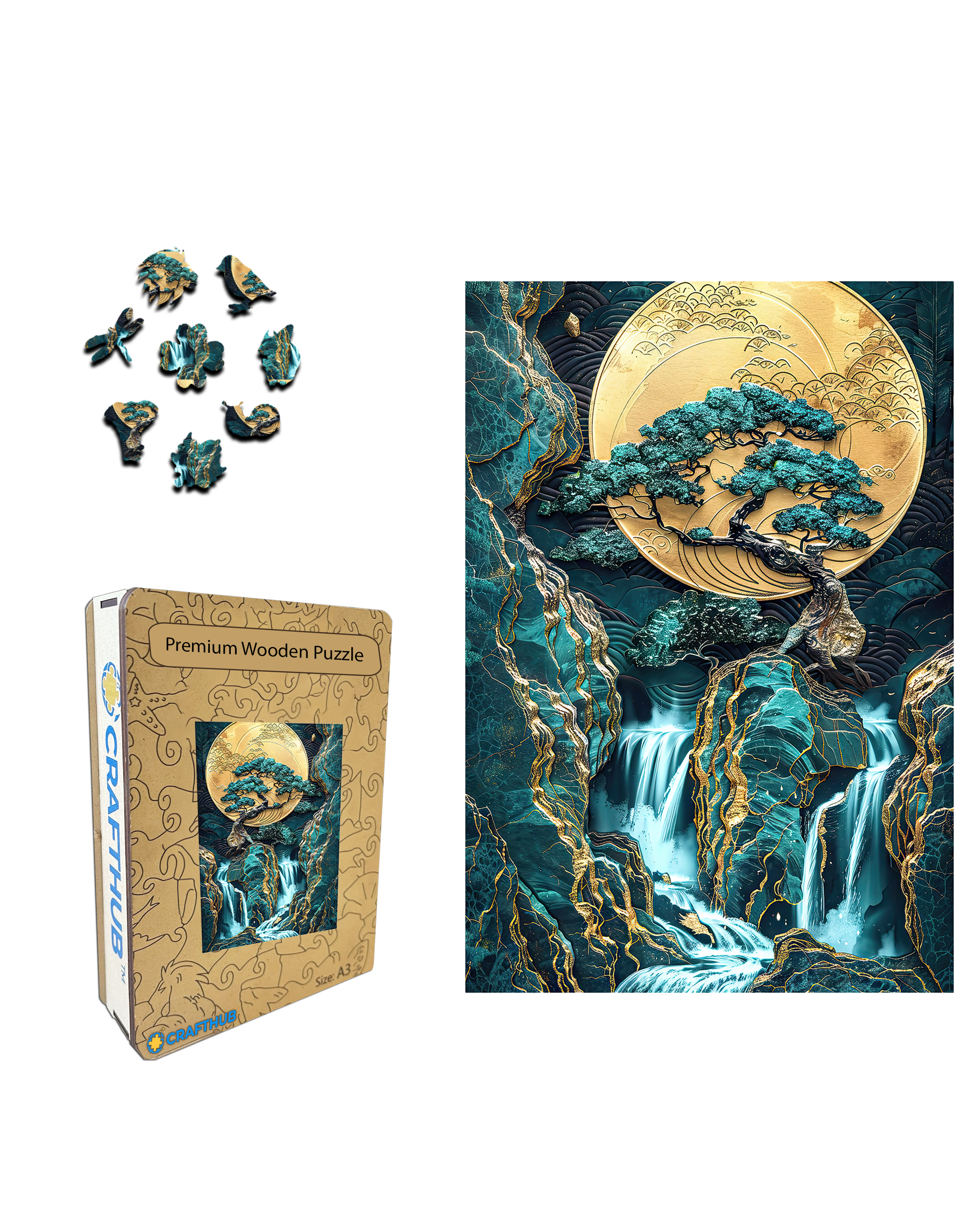 CRAFTHUB Wooden Puzzles for Adults – A3 Golden Tree Harmony with 294 ...
