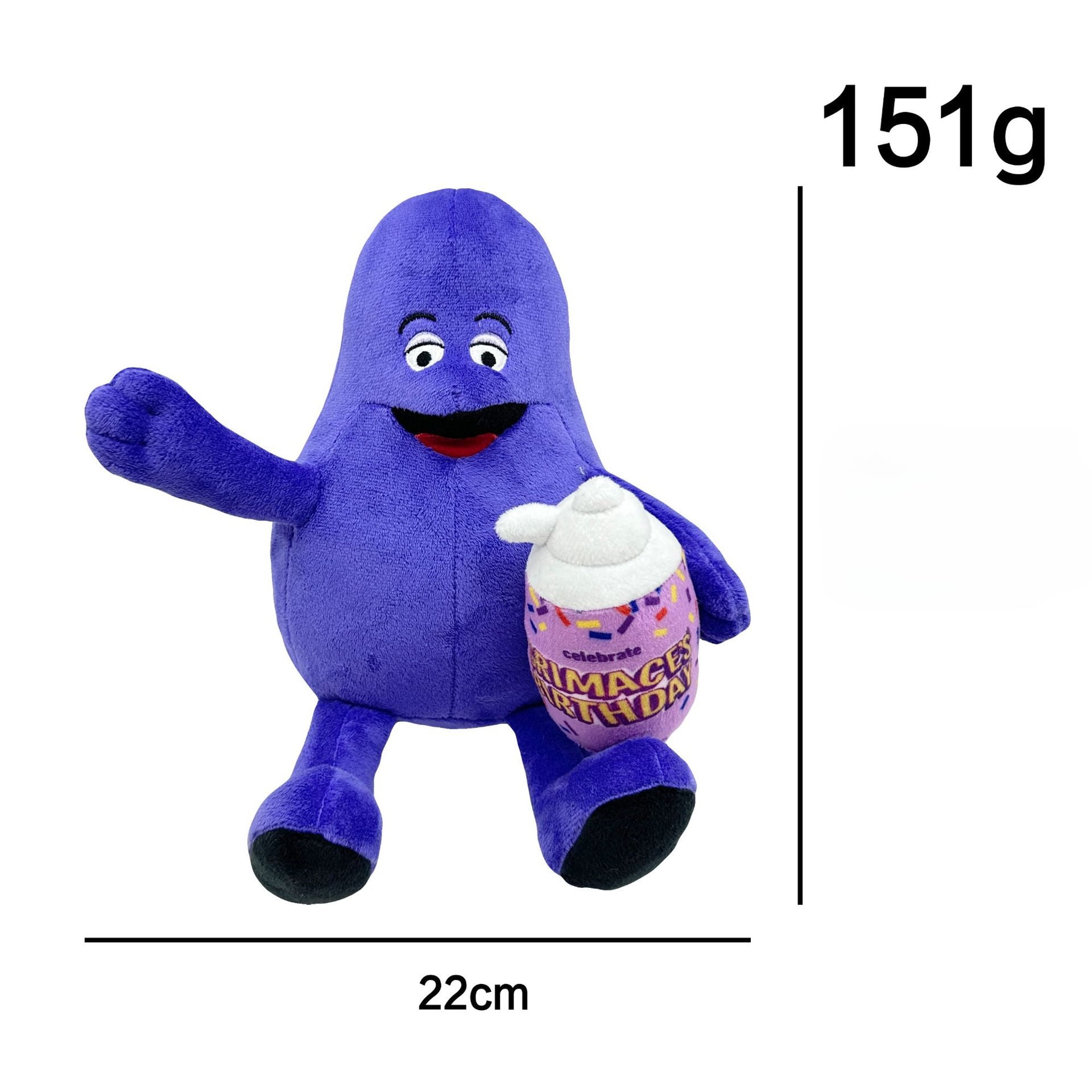 CRAFTS Grimace Shake Plush Toy, Yellow Hat, Soft Doll, Gift for Kids ...