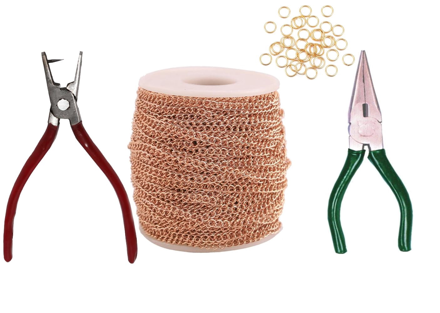 CRAFTS HAVELI Combo of Link Anchor Chain Golden 2mm 5 Mtr Jump Ring ...