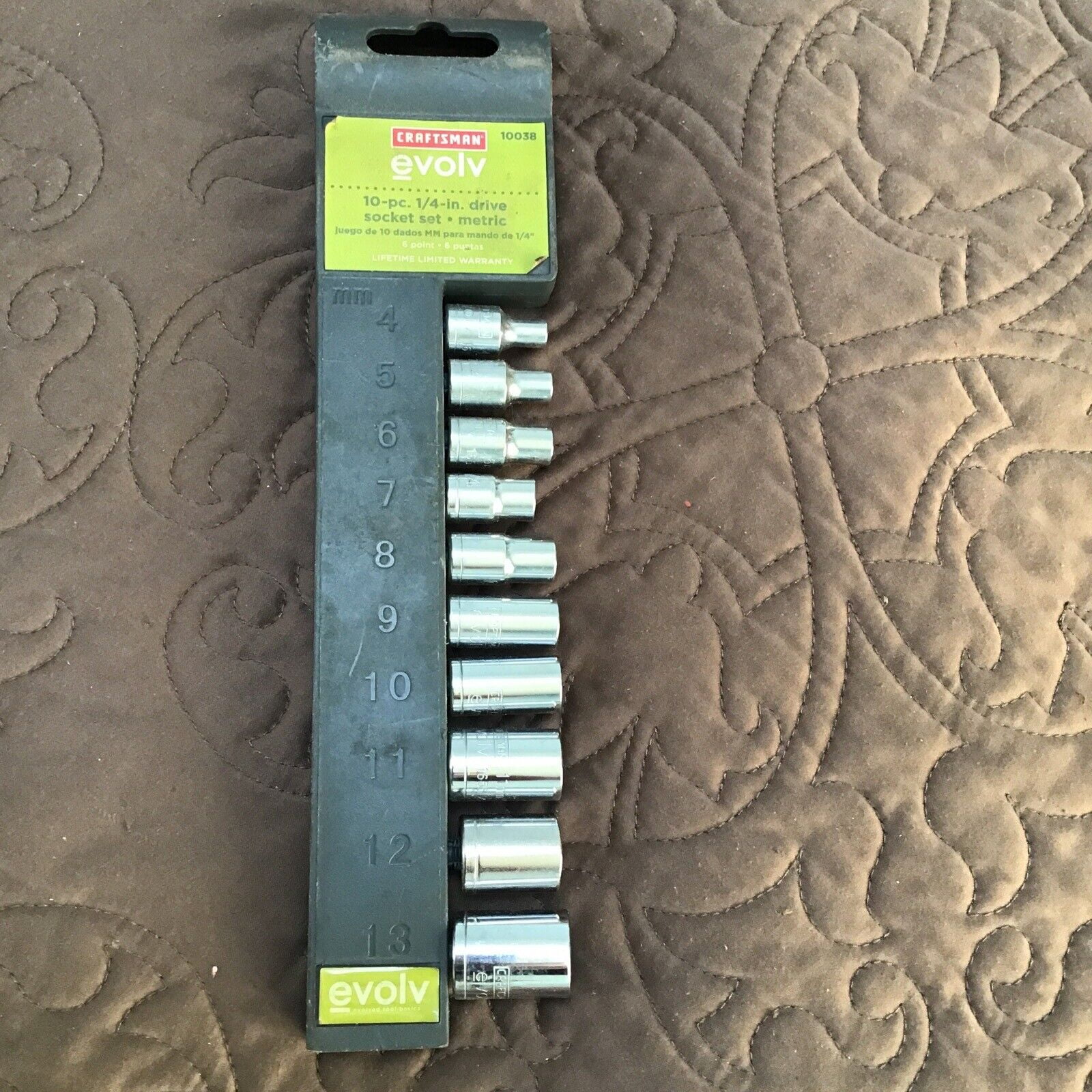 CRAFTSMAN 10-Piece Socket Set 1/4-Inch Drive SAE, Standard 6-Point Chrome Sockets with Easy Read ...