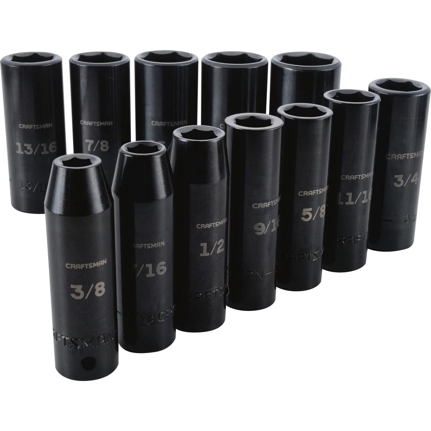 CRAFTSMAN 12 -Piece Standard (SAE) 1/2-in Drive Set 6-point Impact ...