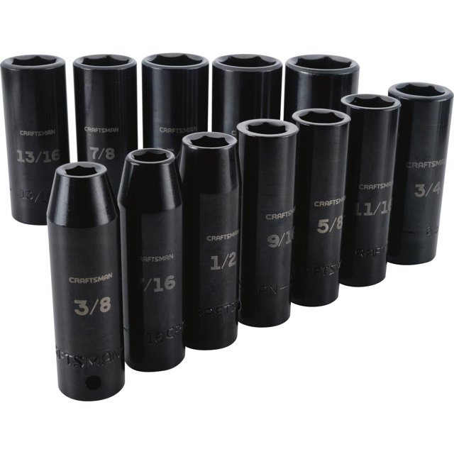 CRAFTSMAN 12 -Piece Standard (SAE) 1/2-in Drive Set 6-point Impact ...