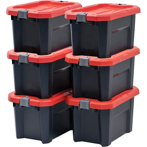 CRAFTSMAN, 5-Gallon Highly Durable Storage Bin & Dual Latching Lid, (10 ...