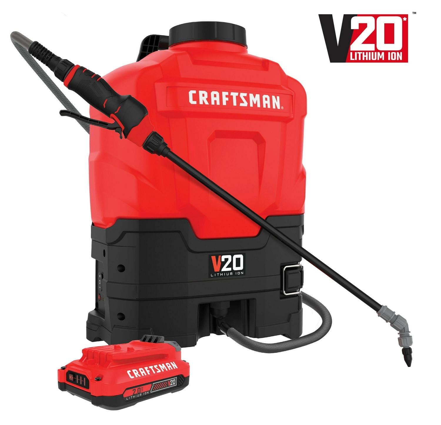 CRAFTSMAN CRAFTSMAN 4-Gallon 20-volt Battery Operated Plastic Backpack ...