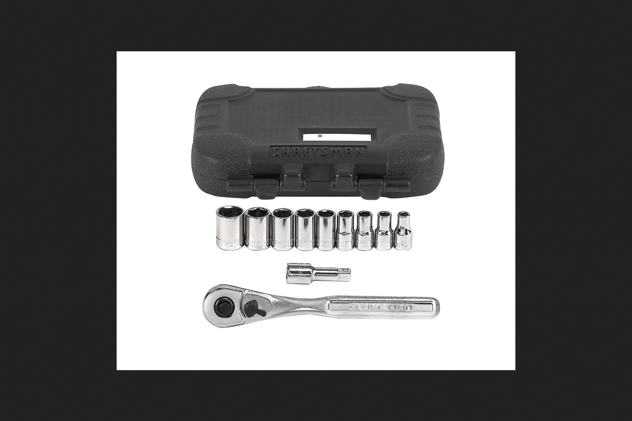CRAFTSMAN Mechanics Tool Set, Socket Wrench Set, SAE, 1/4 Inch Drive ...