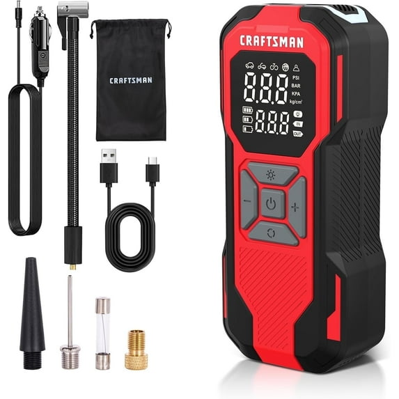 CRAFTSMAN Portable 12-volt Air Inflator (Power Source: Battery ...