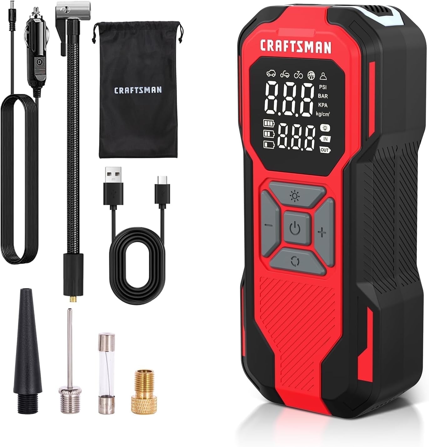 CRAFTSMAN Portable 12-volt Air Inflator (Power Source: Battery ...