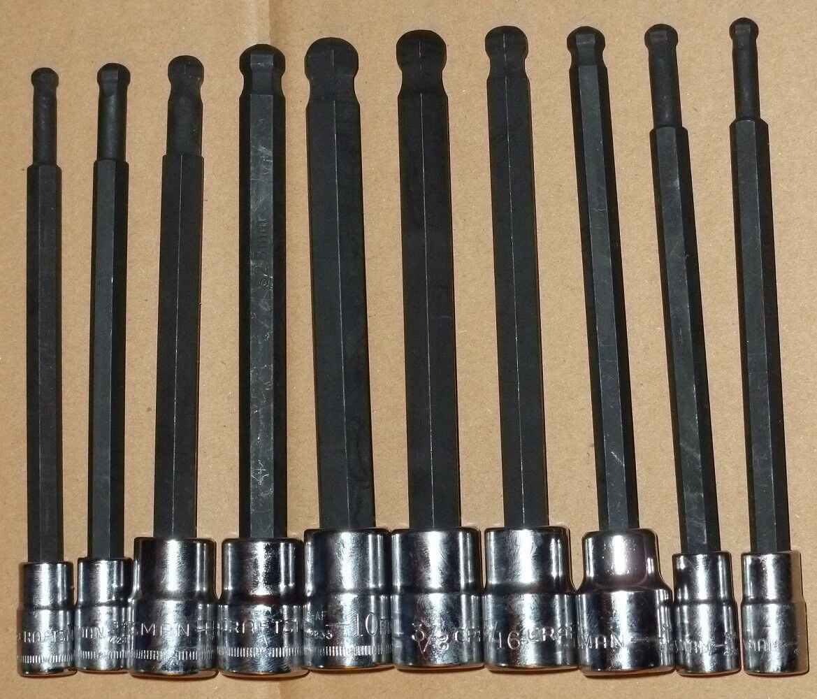 CRAFTSMAN Professional 10-Piece Ball Hex Bit Socket Set, Metric & SAE ...