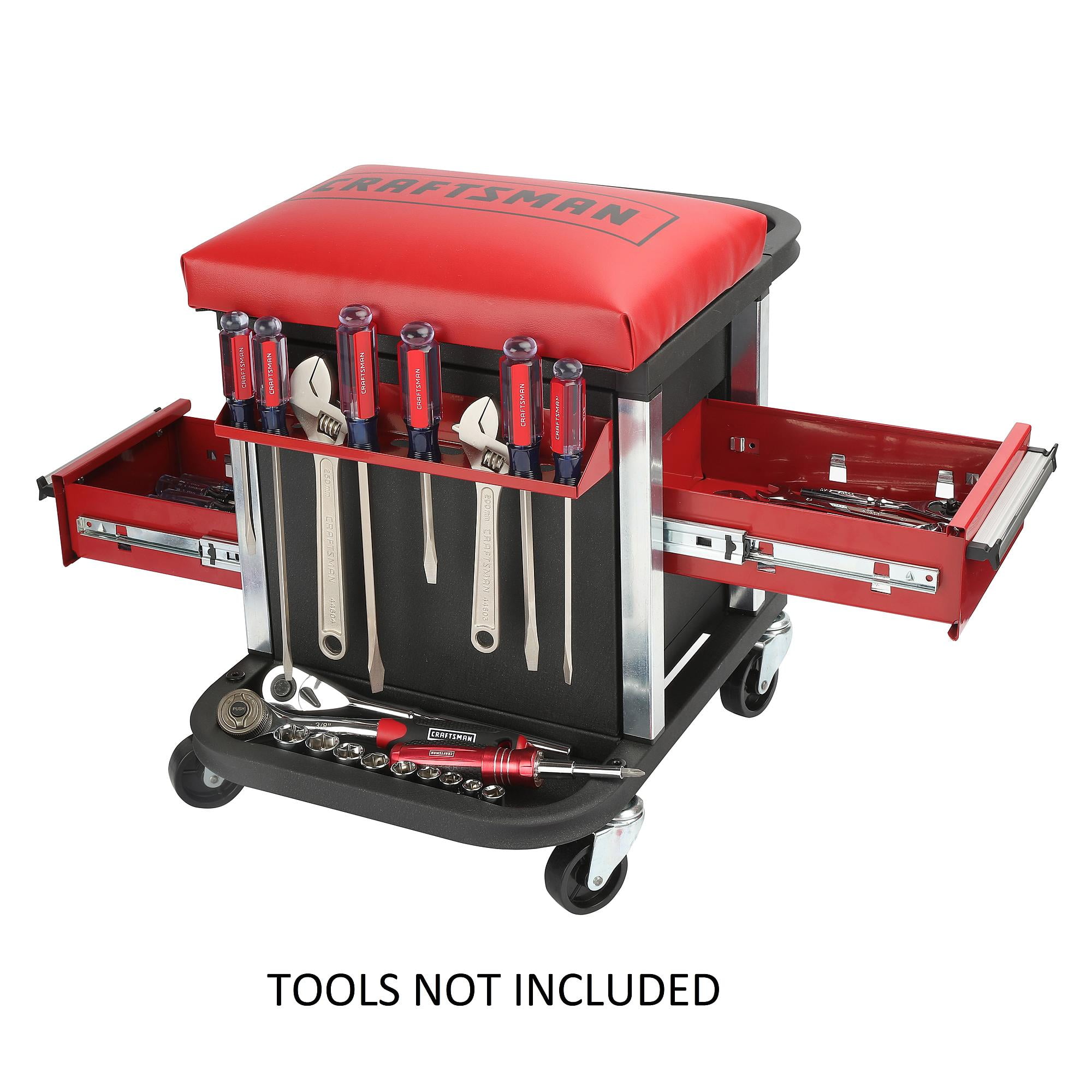 Craftsman Mobile Toolbox Cart, Garage Glider Rolling Tool Chest Seat ...
