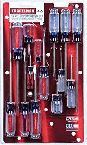 CRAFTSMAN Screwdriver Set, Slotted & Phillips, 14-Piece CMHT65045 ...
