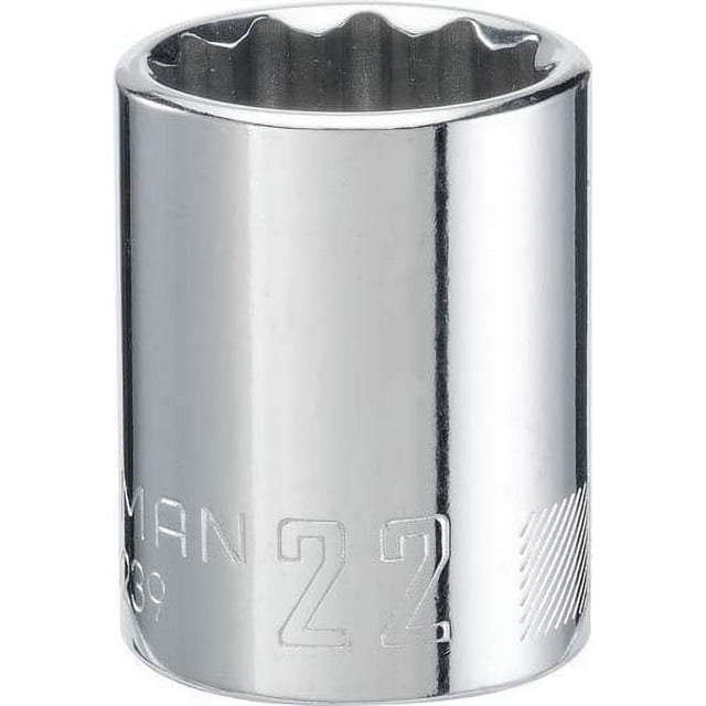 CRAFTSMAN Shallow Socket, Metric, 1/2-Inch Drive, 22mm, 12-Point ...