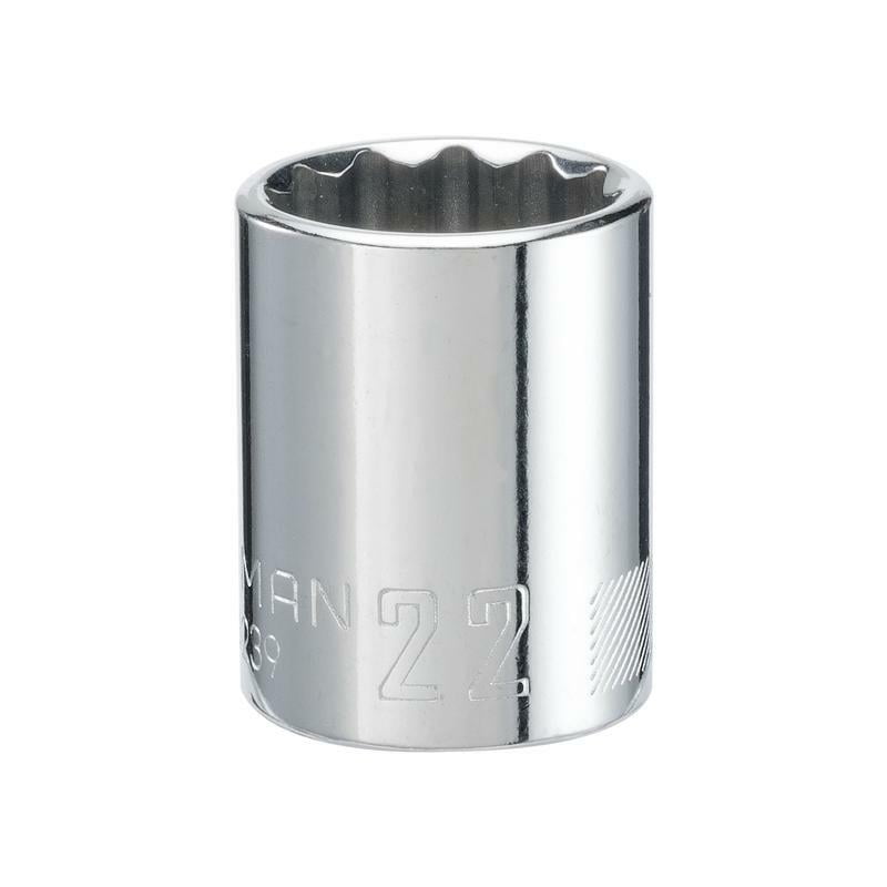 CRAFTSMAN Shallow Socket, Metric, 1/2-Inch Drive, 22mm, 12-Point ...