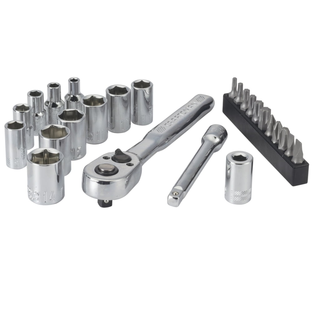 CRAFTSMAN Socket Set, Metric 1/4-in. Drive, 24 Piece CMMT12010LZ ...