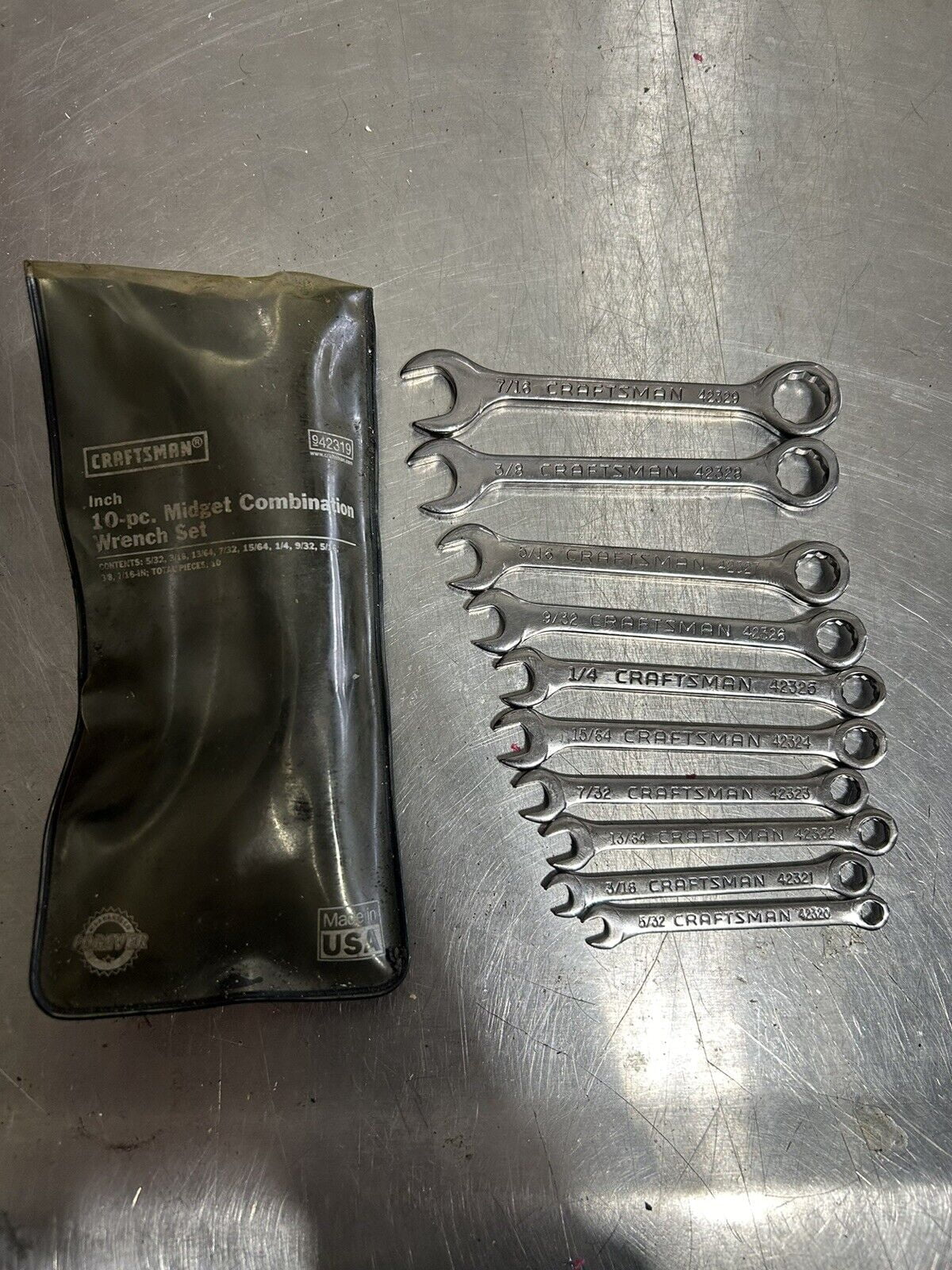 CRAFTSMAN Tools SAE Mini Ignition Combination Wrench Set Made in USA 10 ...
