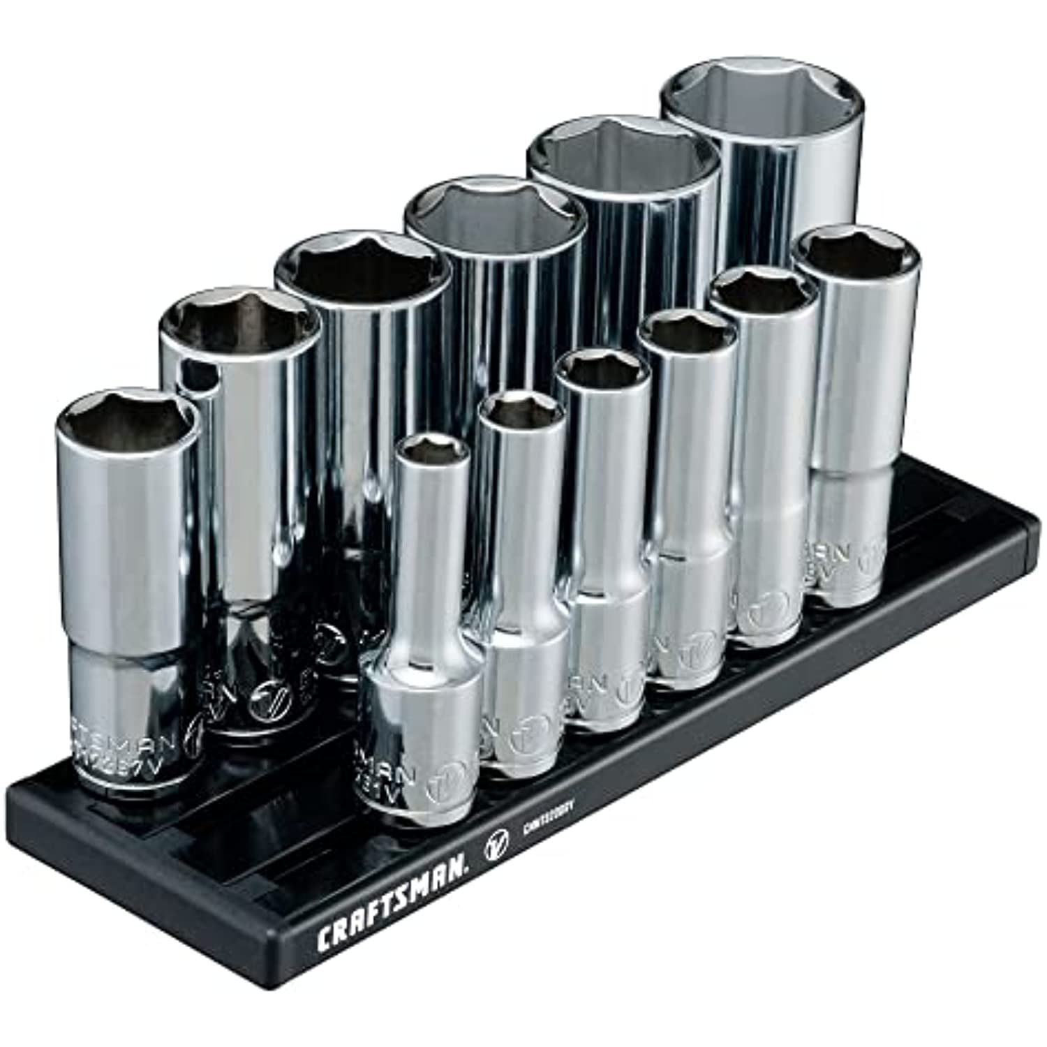 CRAFTSMAN V-SERIES Socket Set, Deep SAE, 3/8 Inch Drive, 12 Piece ...