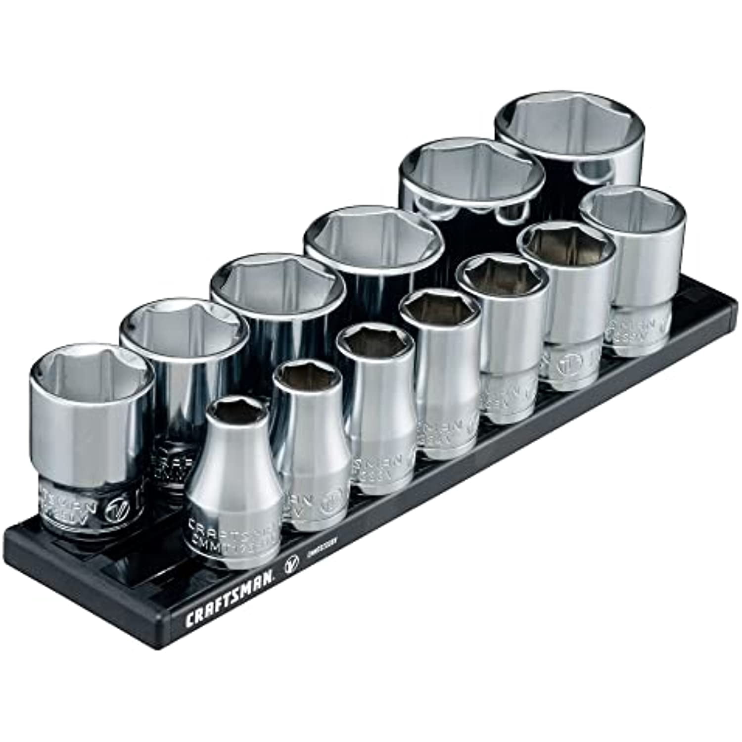CRAFTSMAN V-SERIES Socket Set, Shallow SAE, 1/2 Inch Drive, 13 Piece ...