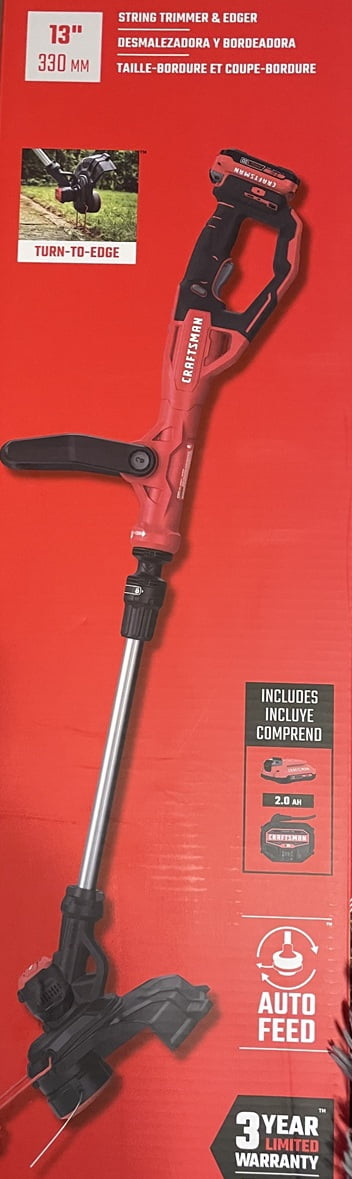 CRAFTSMAN V20 20-volt max 13.0-in Straight Shaft Battery String Trimmer ...