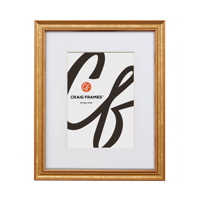 CRAIG FRAMES 314GD Ornate Gold Picture Frame with Mat Opening for Photo ...