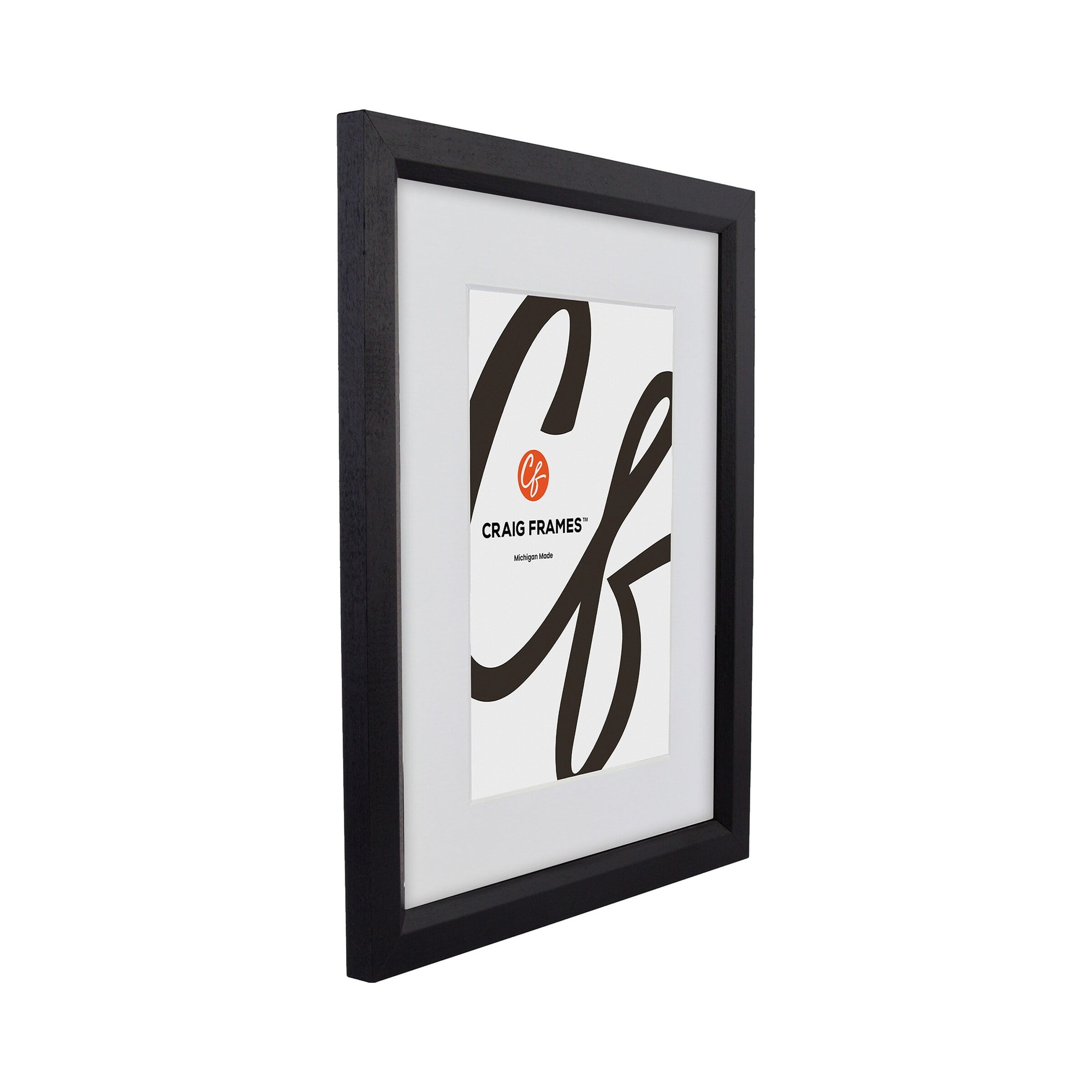 CRAIG FRAMES 7171610BK, Picture Frame, 0.825-Inch Wide, Matted to ...