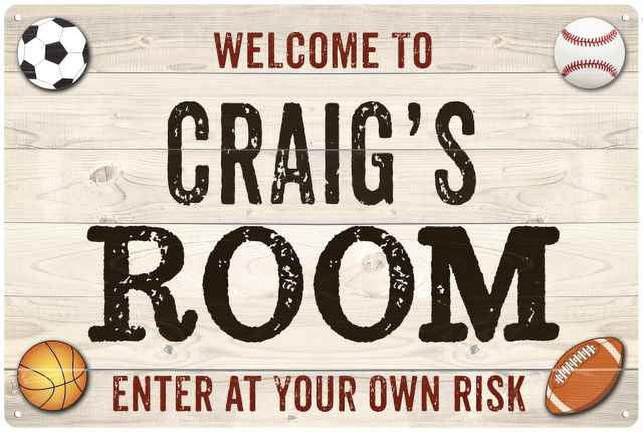 CRAIG'S Room Kids Bedroom Sign Boy's Gift 8x12 Metal 108120090501 ...
