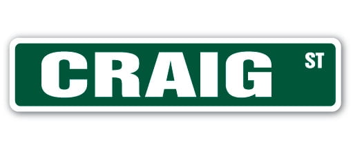 CRAIG Street Sign Childrens Name Room Sign | Indoor/Outdoor | 36" Wide ...