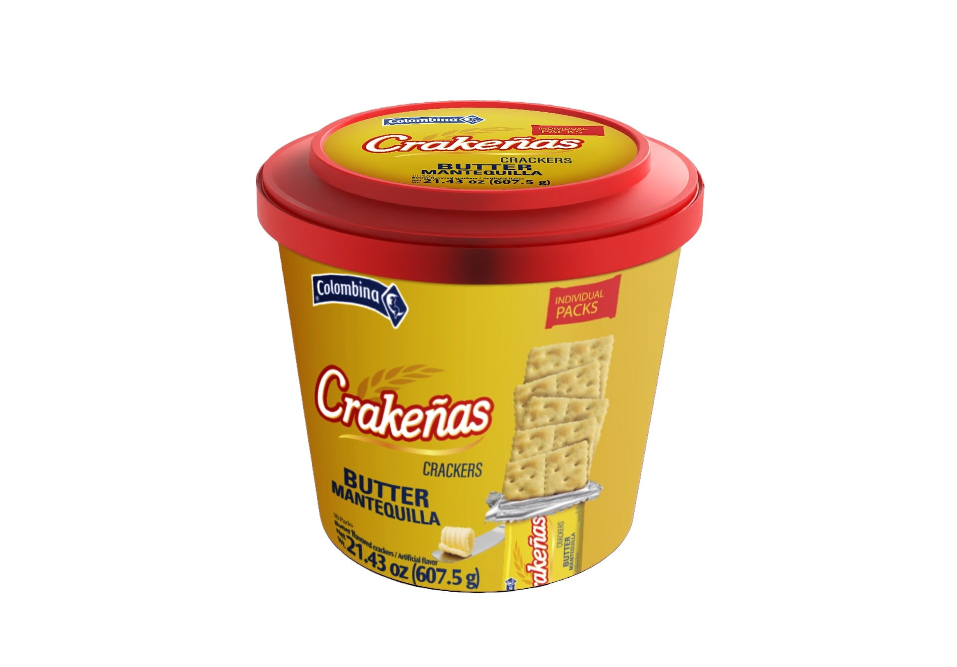 Iberia Crackers Butter Crackers Tub, 18 Individual Packs, 21.3 oz ...