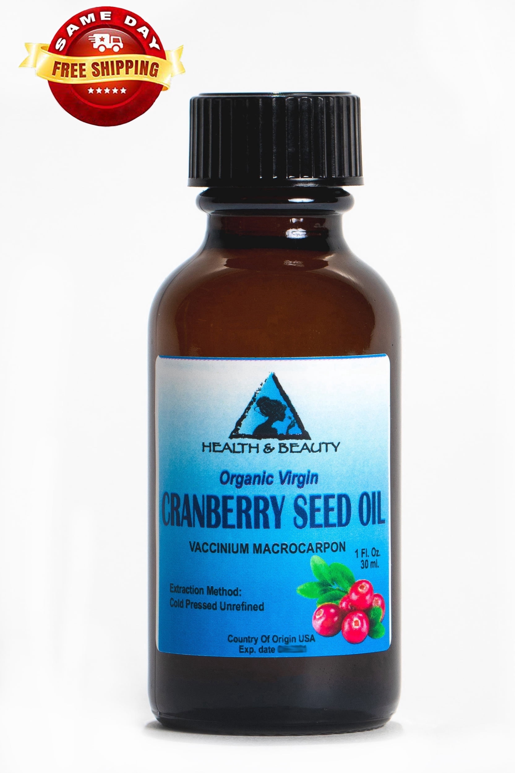 CRANBERRY SEED OIL UNREFINED ORGANIC VIRGIN COLD PRESSED RAW GLASS ...