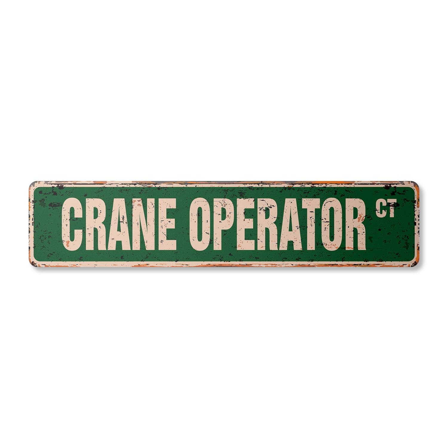CRANE OPERATOR Vintage Aluminum Street Sign heavy equipment operator ...