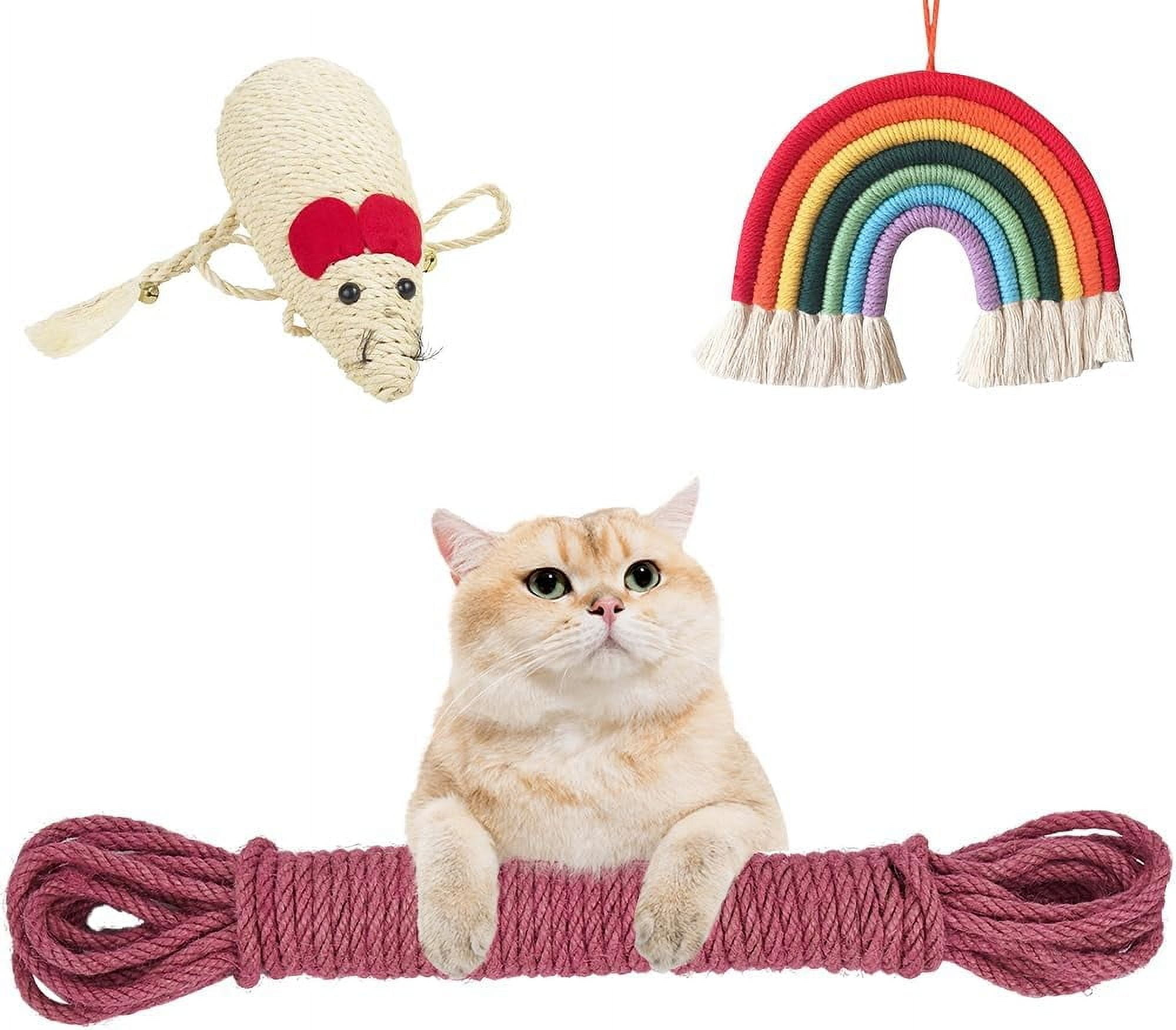 CRASPIR 6mm 164Ft/50M Jute Rope Strong Cat Scratching Post Cord Heavy ...