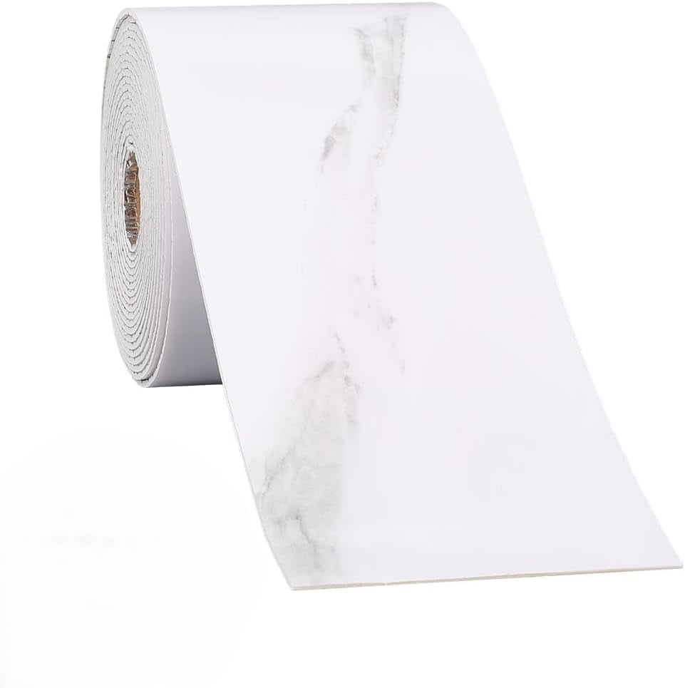 CRASPIR White Black Marble Wallpaper Border Self Adhesive Mirror Edge ...