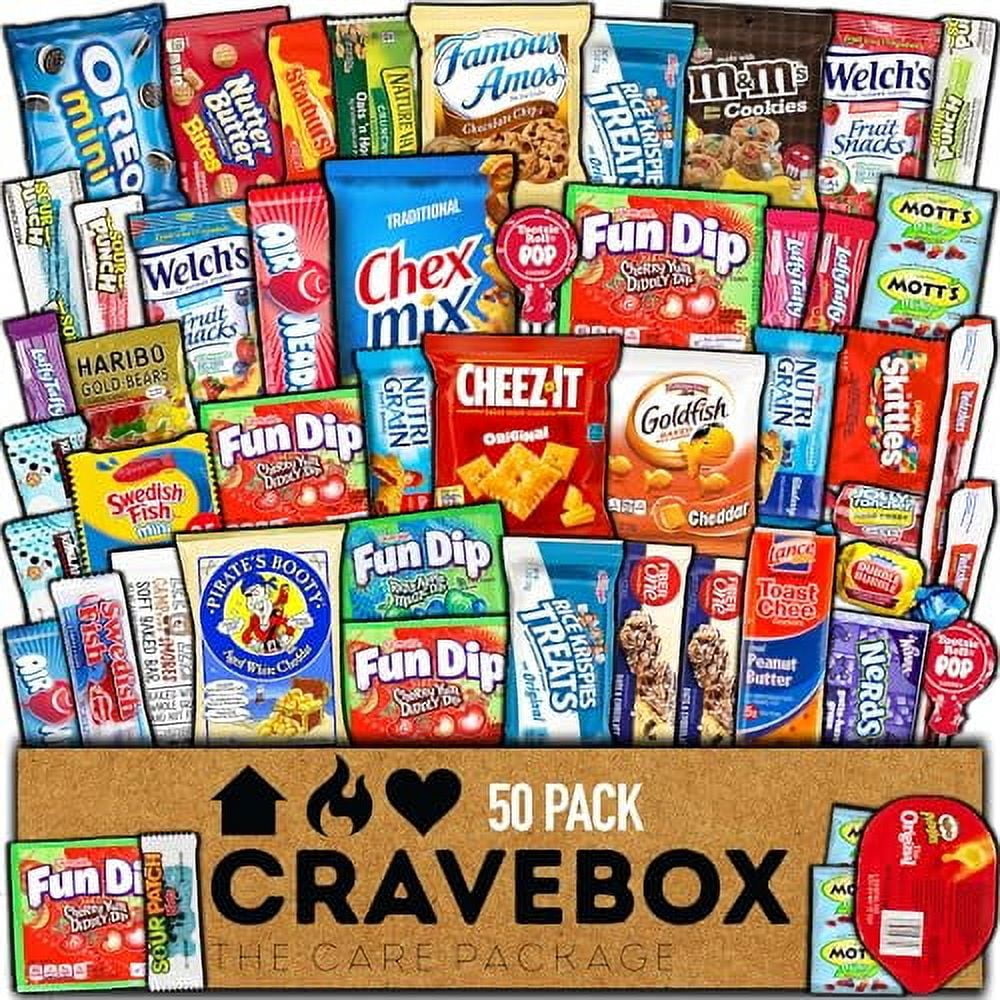 CRAVEBOX Snack Box (50 Count) Spring Finals Gift Variety Pack Care ...