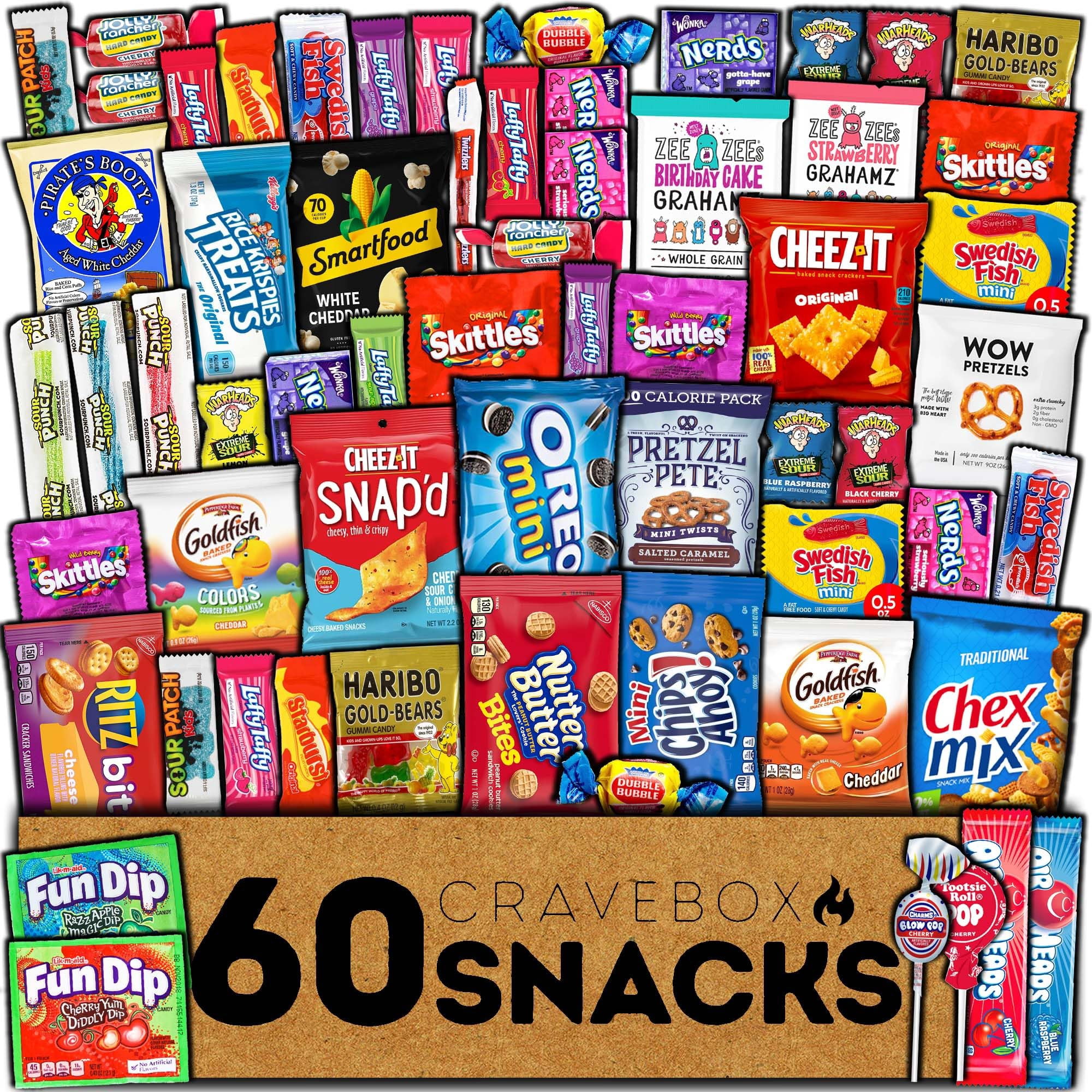 CRAVEBOX Snack Box (60 DEF29 Count) Father's Day Pack Care Package Gift ...