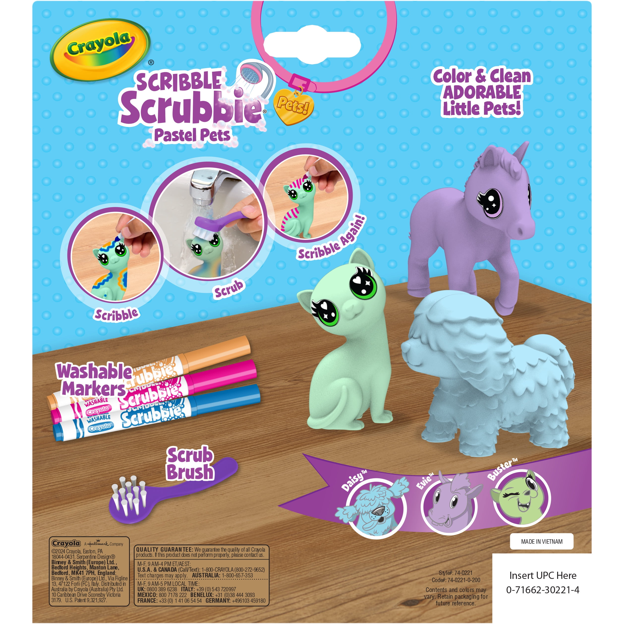 CRAYOLA SCRIBBLE SCRUBBIES 3CT PASTEL PETS 6PK - Walmart.com