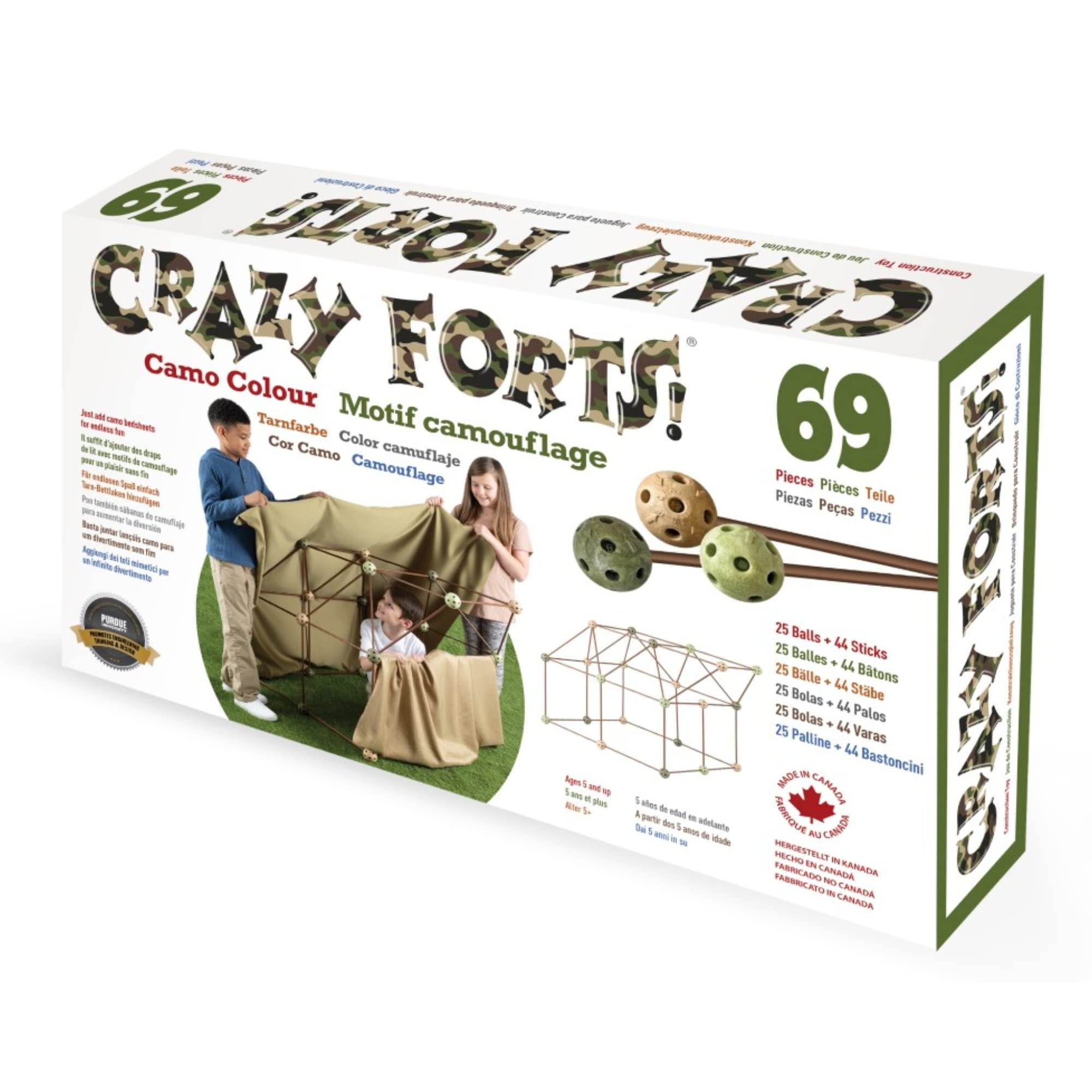 Crazy Forts Camo Color Indoor Creative Fort Building STEM Toys - 69 Pc - Walmart.com