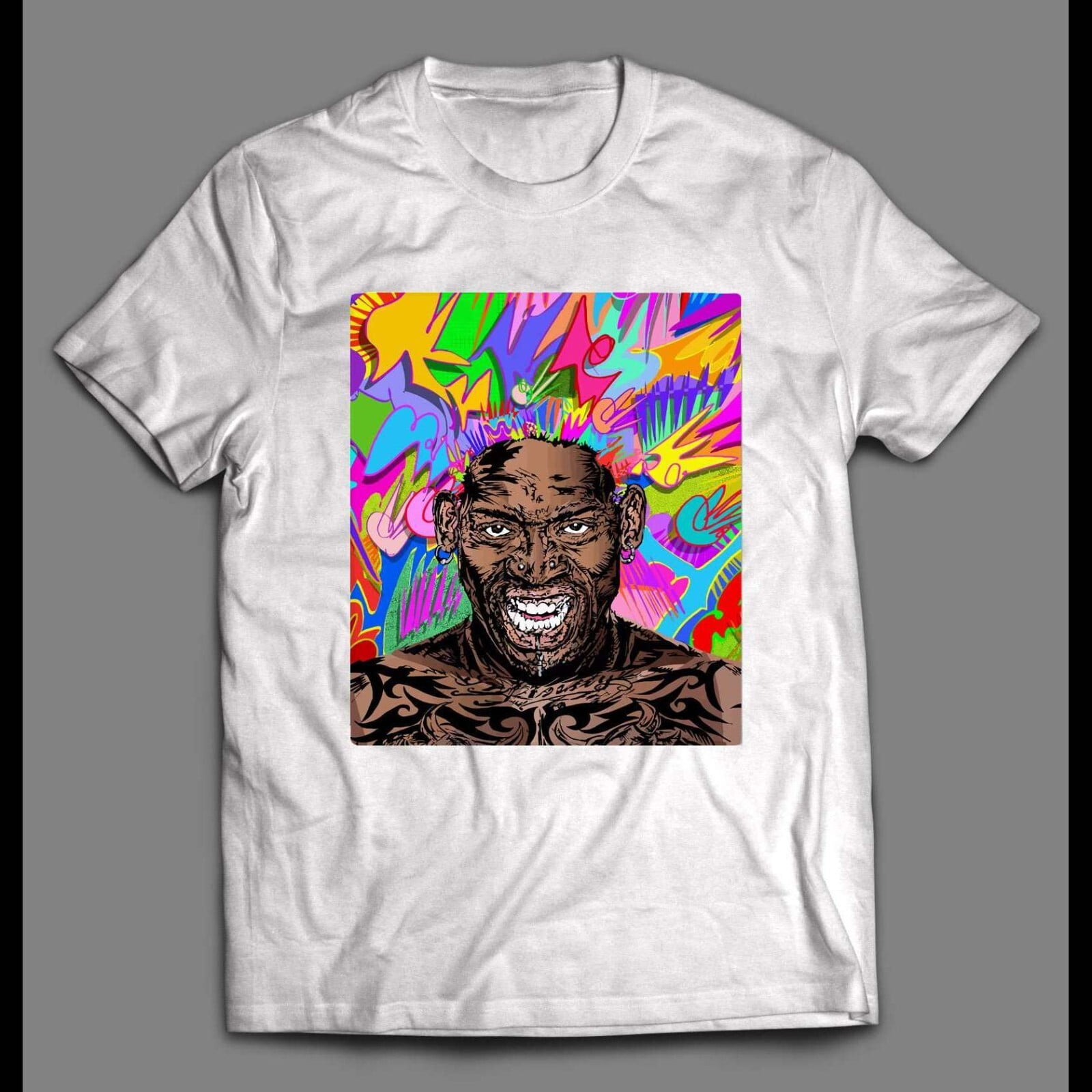 CRAZY NEON DENNIS RODMAN HIGH QUALITY SHIRT VINTAGE RETRO BASKETBALL ...
