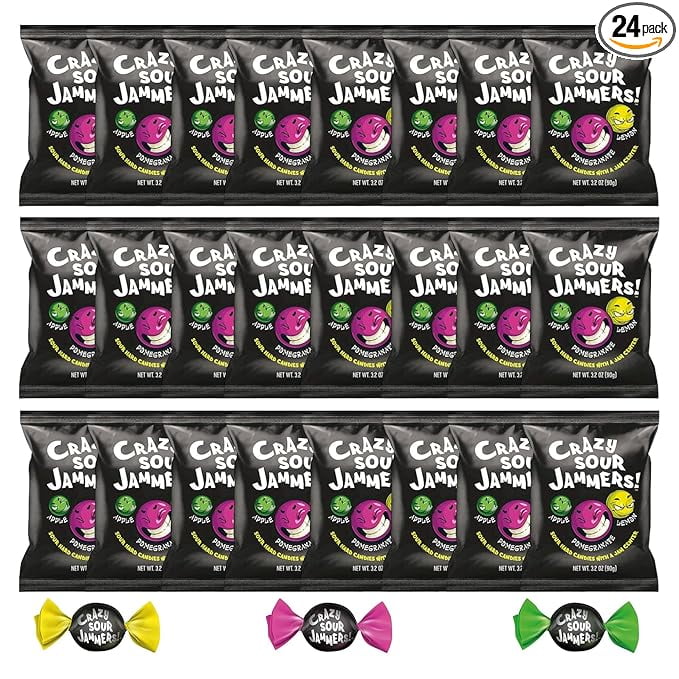 CRAZY SOUR JAMMERS! HARD CANDY with JAM FILLING INSIDE .32oz/each - 24 Pack - Walmart.com