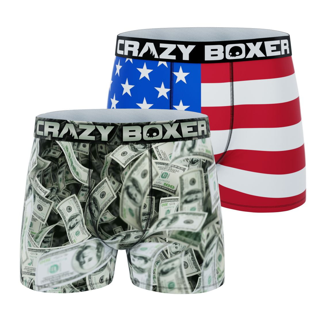 CRAZYBOXER America Money Flag Men's Boxer Briefs (2 Pack) - Walmart.com