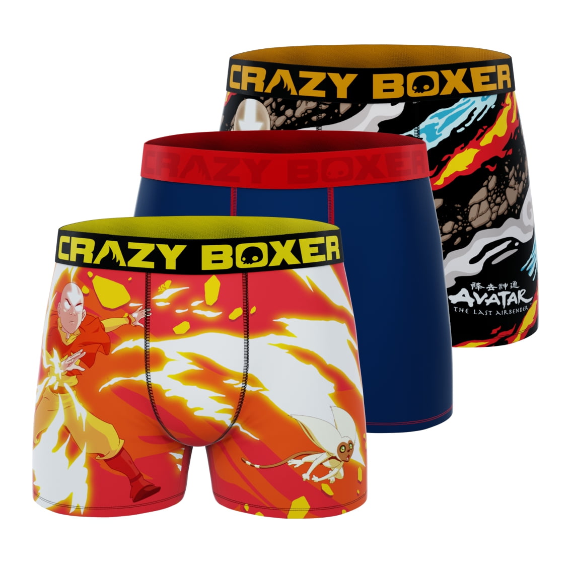 CRAZYBOXER Avatar Elements + Navy Men's Boxer Briefs (3 pack) - Walmart.com