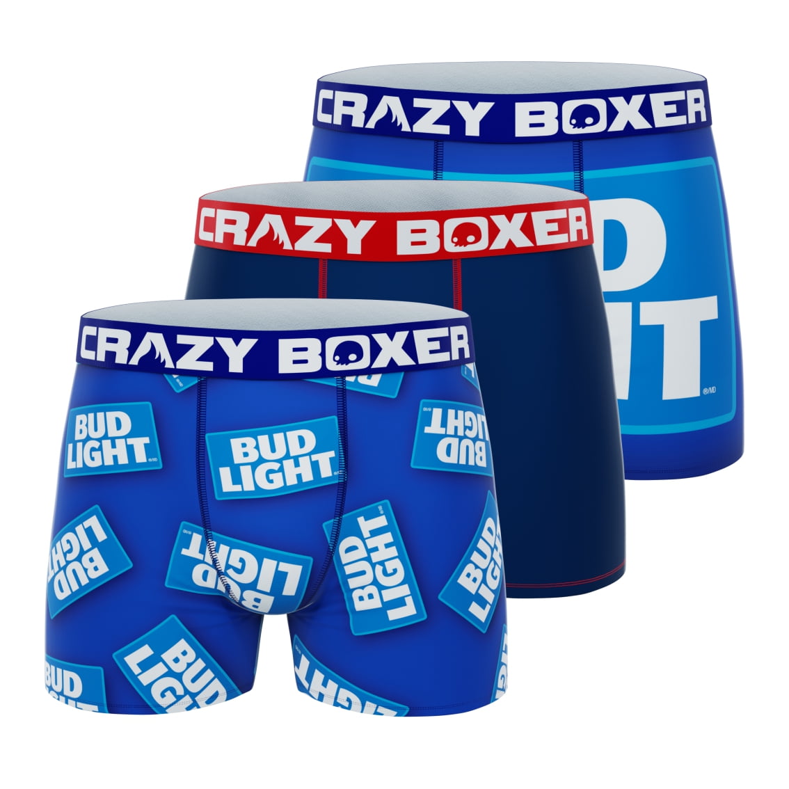 CRAZYBOXER Bud Light Can Logo Men's Boxer Briefs (3 pack) - Walmart.com