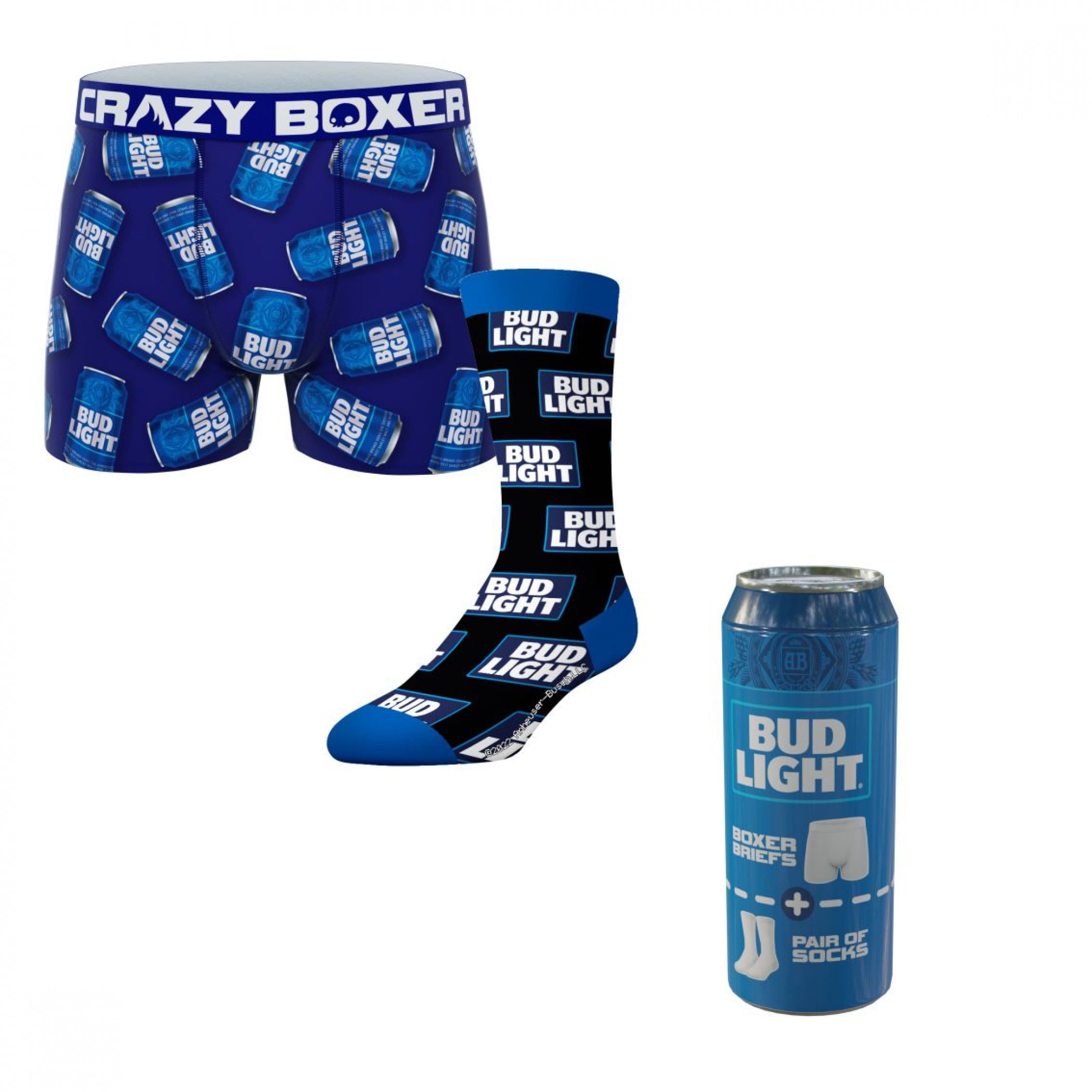 CRAZYBOXER Bud Light Logo All Over Men's Boxer Briefs and Socks (Can ...