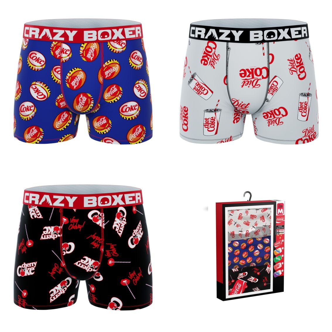 CRAZYBOXER Men's Underwear Coca Cola Stretch Breathable Boxer Brief ...