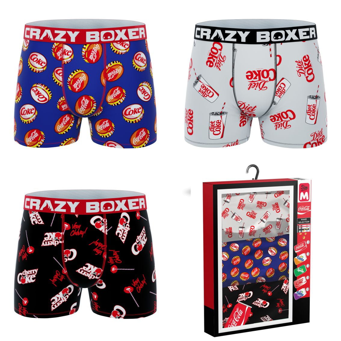 CRAZYBOXER Men's Underwear Coca Cola Stretch Breathable Boxer Brief ...