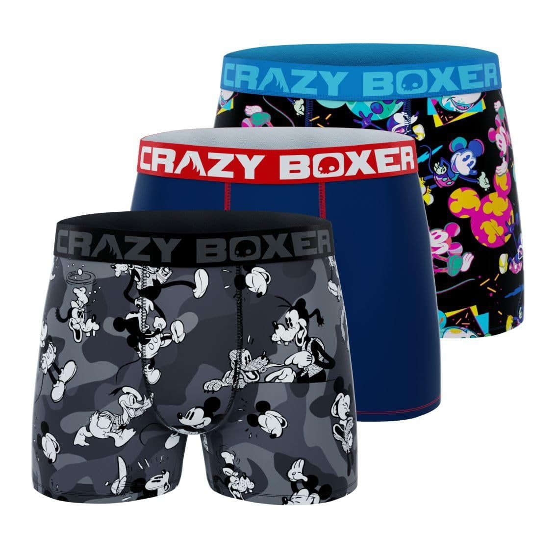 CRAZYBOXER Men's Underwear Disney Classic Breathable Lightweight Boxer ...
