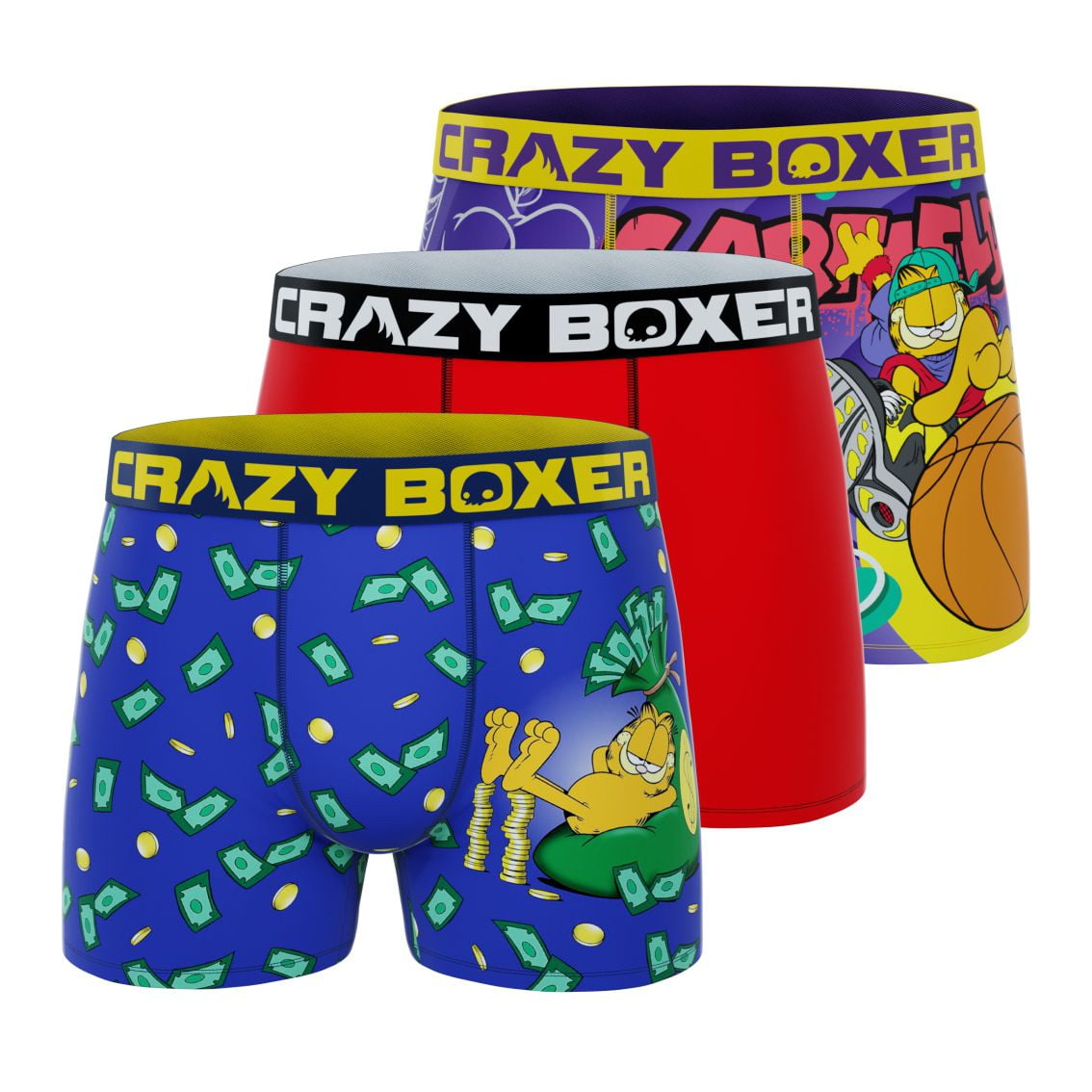 CRAZYBOXER Men's Cool Garfield Lightweight Boxer Briefs, Non-slip ...